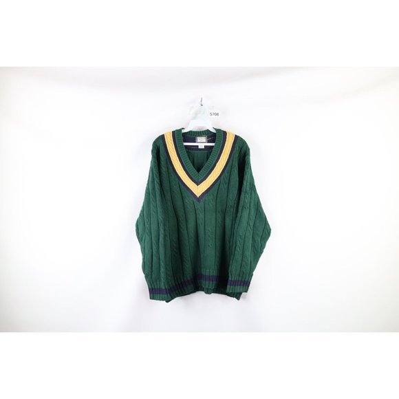 Vintage | Sweaters | Vintage 9s Dapper Mens Medium Faded Chunky Cable ...